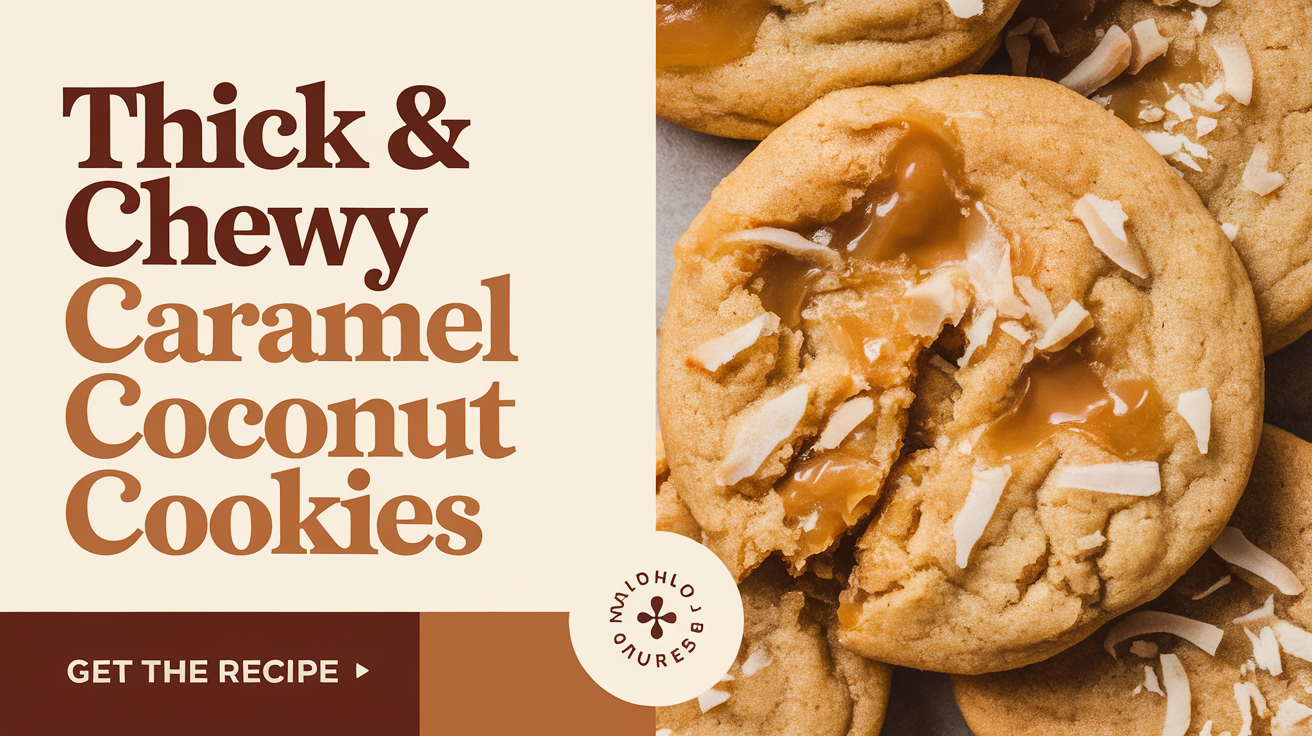 Thick Chewy Caramel Coconut Cookie Recipe - Cream Filled Churros